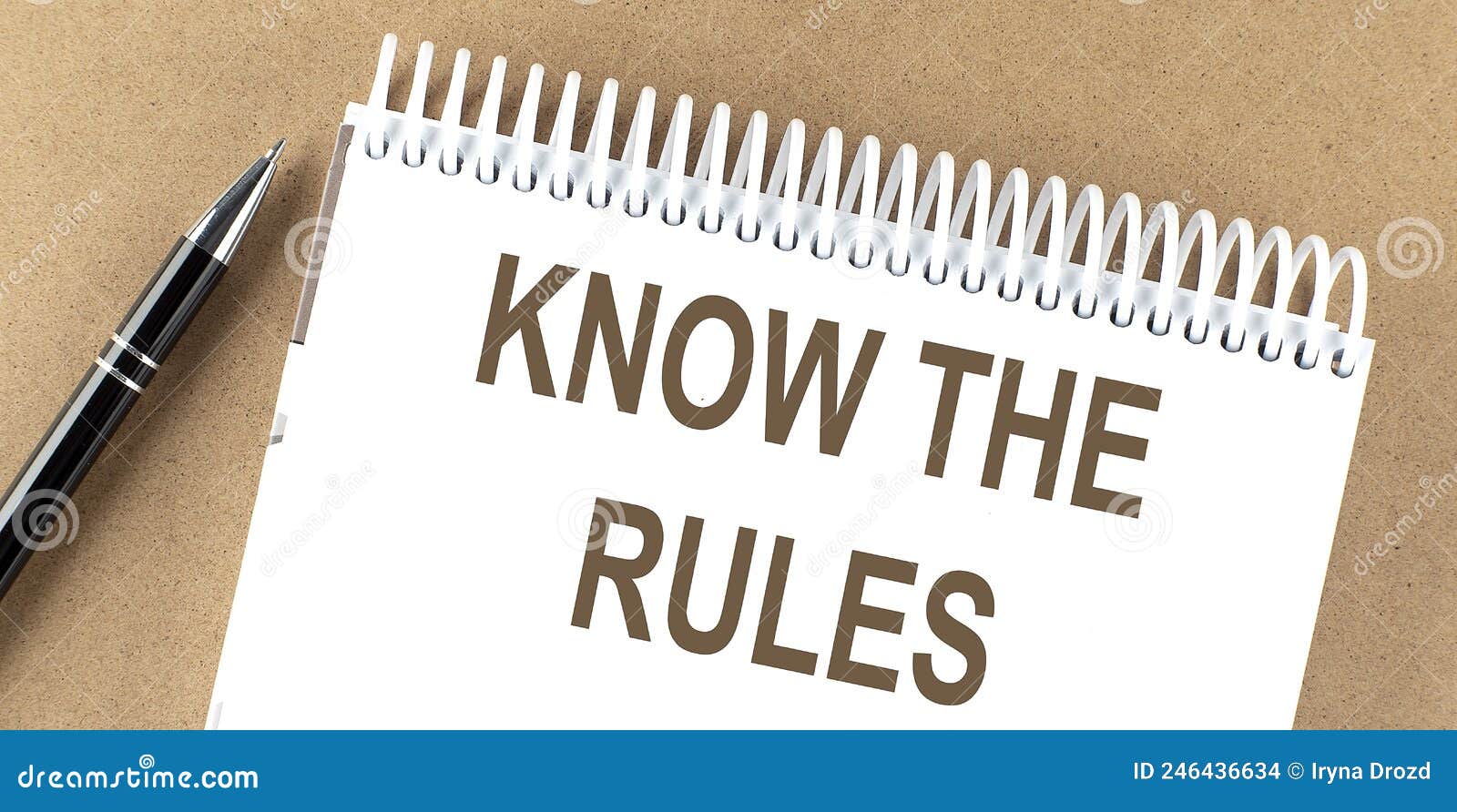 KNOW the RULES Text on a Notepad with Pen, Business Stock Photo - Image ...