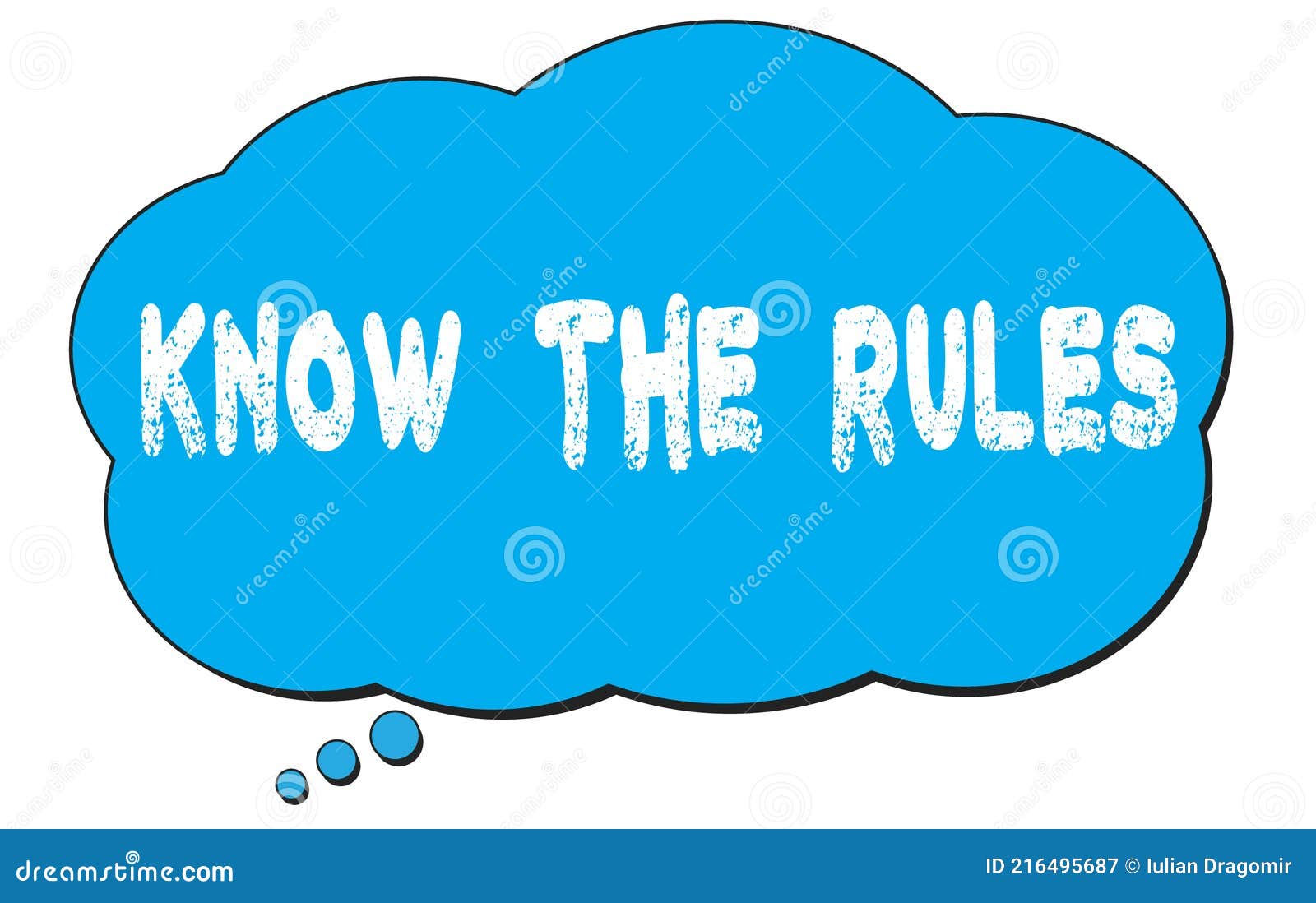 KNOW the RULES Text Written on a Blue Thought Bubble Stock Illustration ...