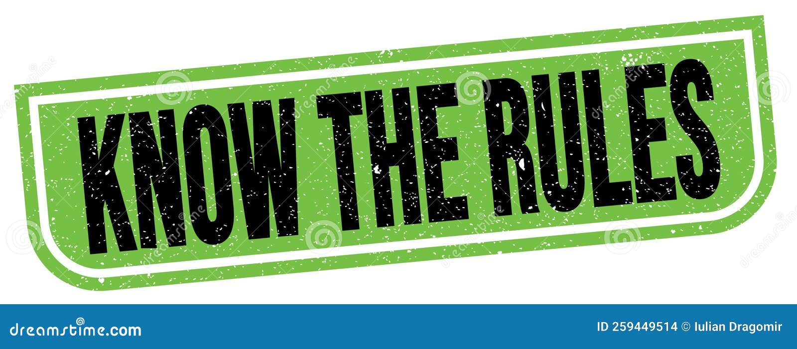 KNOW the RULES Text Written on Green-black Stamp Sign Stock Photo ...