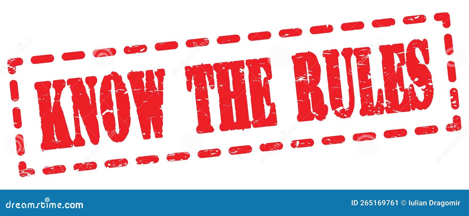 KNOW the RULES Text Written on Red Stamp Sign Stock Illustration ...
