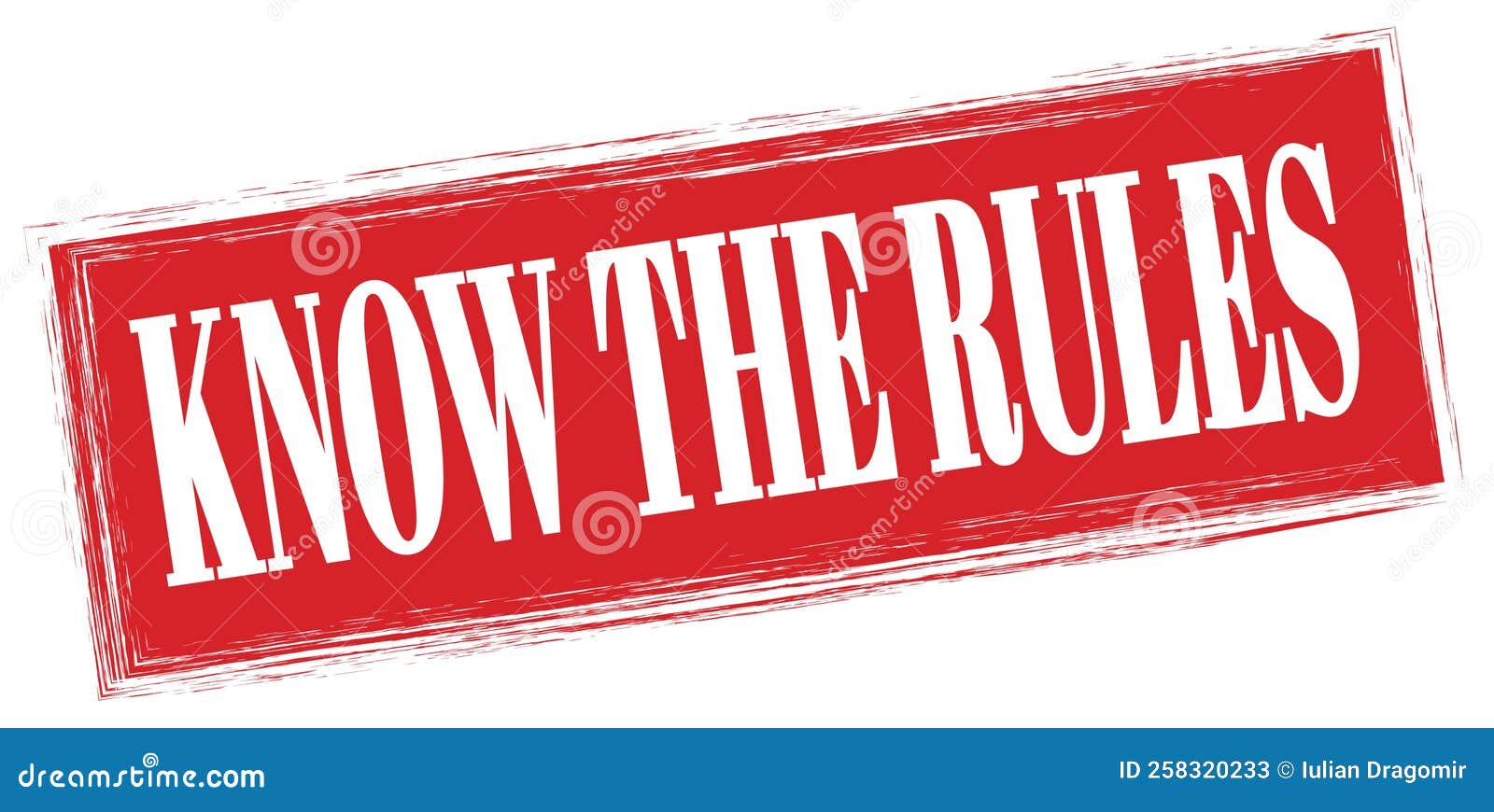 KNOW the RULES Text Written on Red Stamp Sign Stock Illustration ...