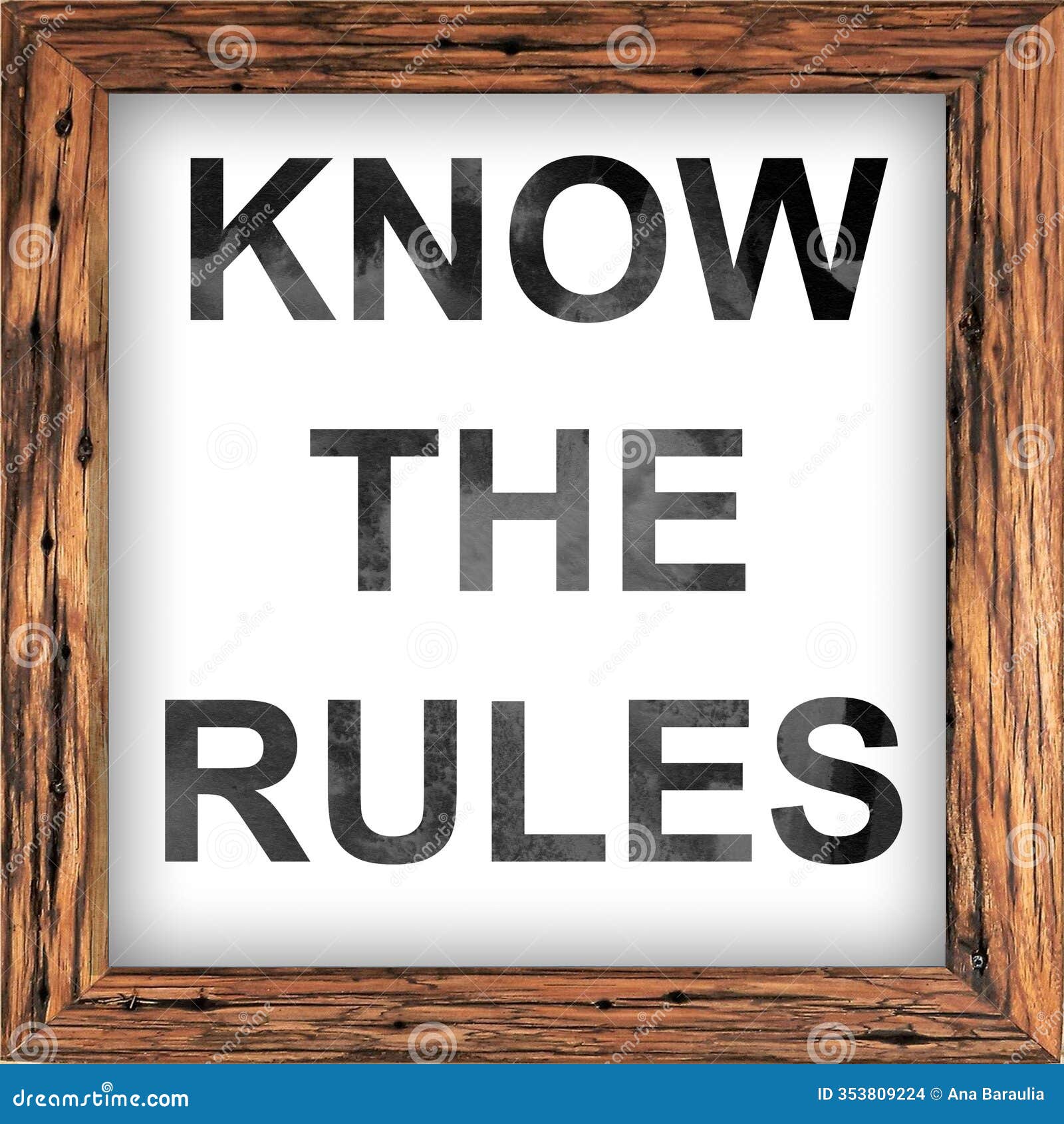Know the Rules Words. Concept Words Know the Rules on White Paper ...