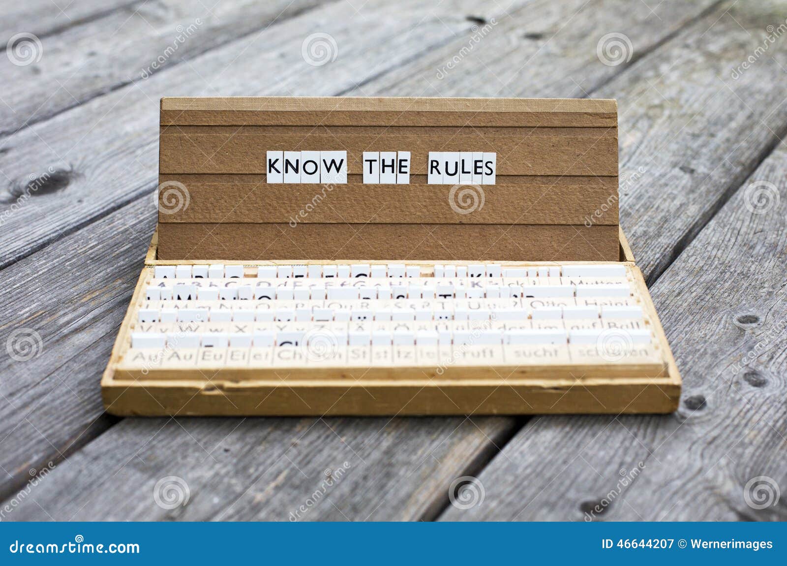 Know The Rules Word On Wooden Blocks Isolated On Dark Grey Background ...