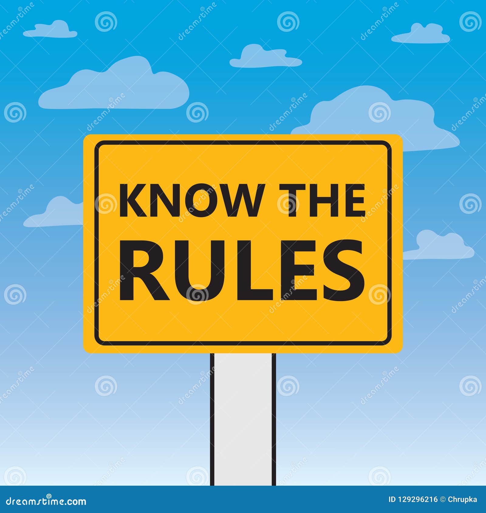 Know the Rules Written on a Billboard Stock Vector - Illustration of ...