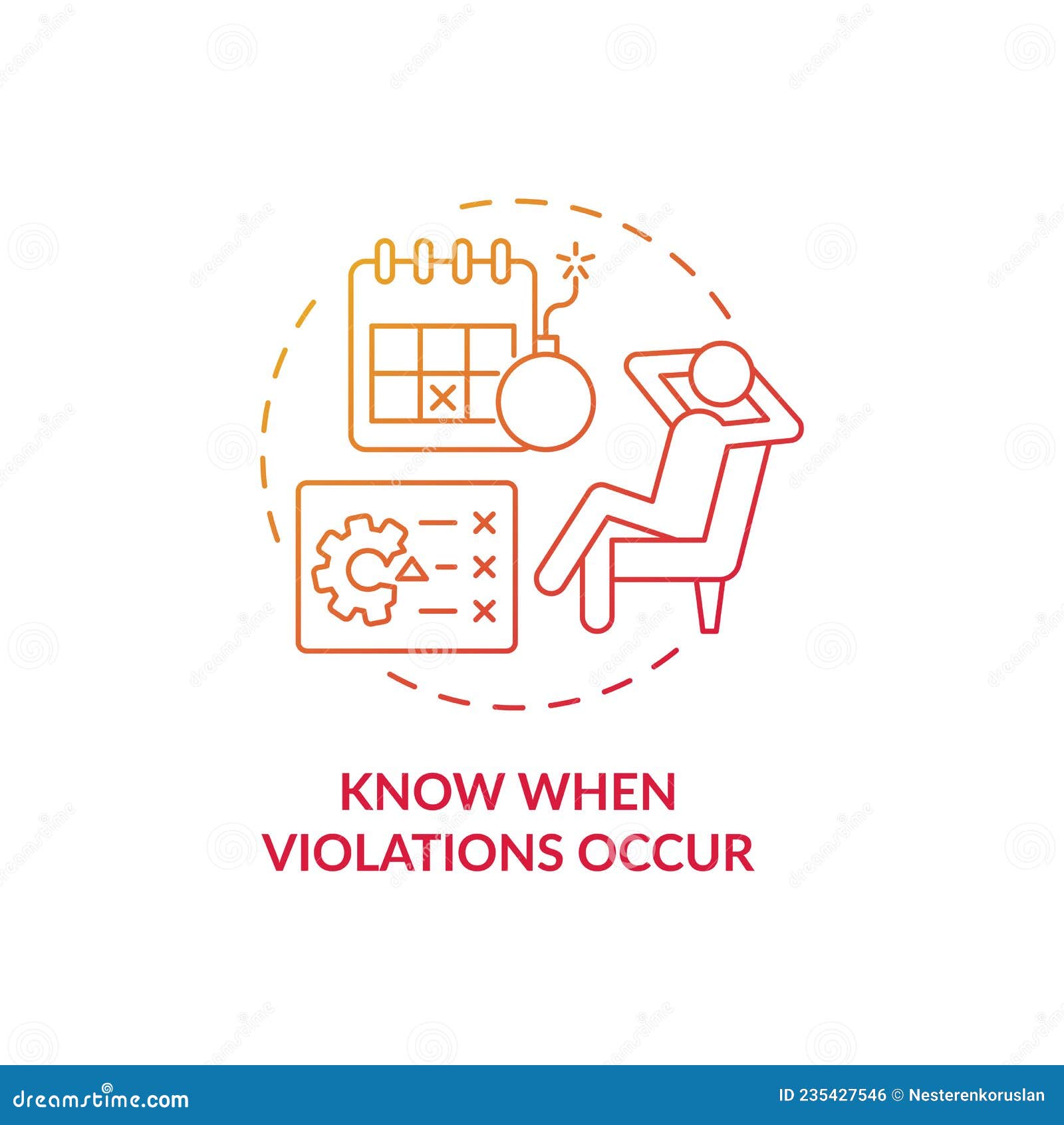 Know when Violations Occur Red Gradient Concept Icon Stock Vector ...