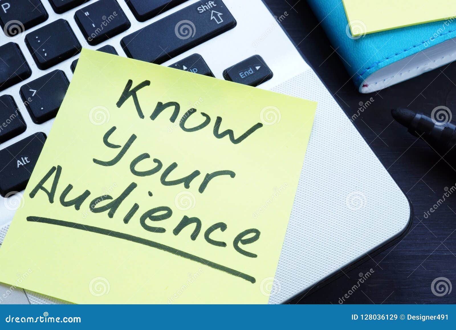 Know Your Audience Written on the Memo. Stock Image - Image of stick ...