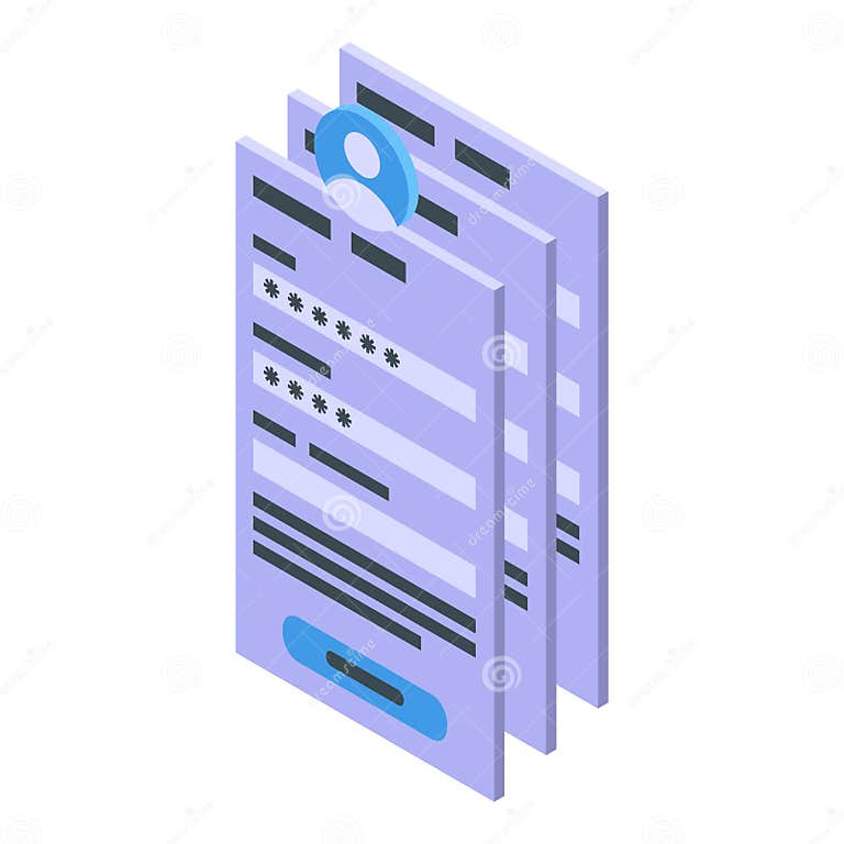 Know Your Client Icon Isometric Vector. Customer Document Stock Vector ...