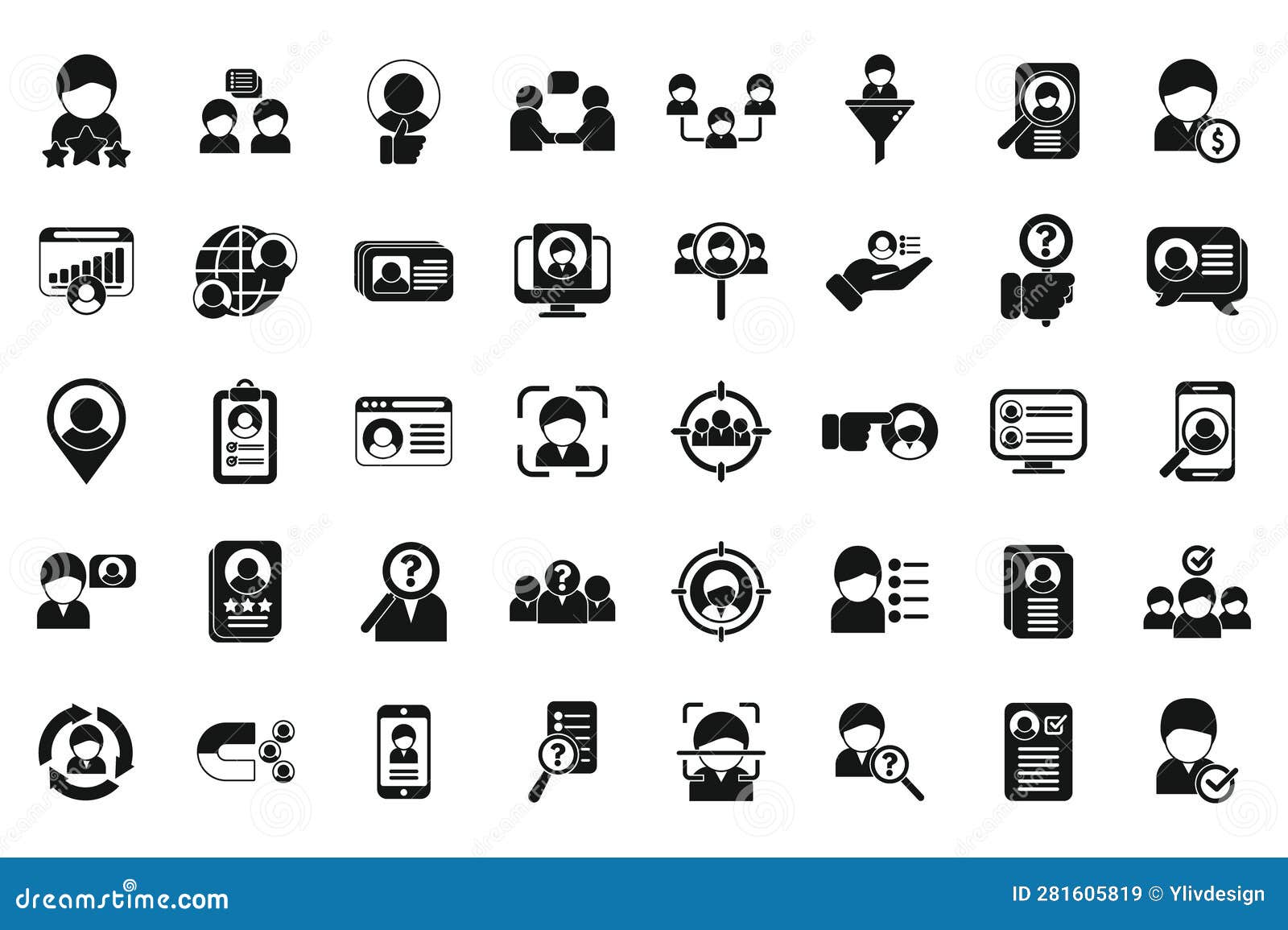 Know Your Client Icons Set Simple Vector. Card Cms Stock Vector ...