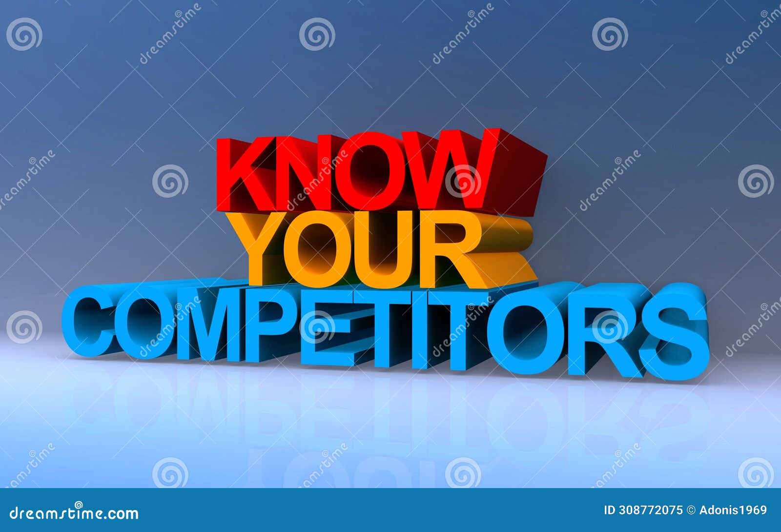 Know Your Competitors on Blue Stock Illustration - Illustration of ...