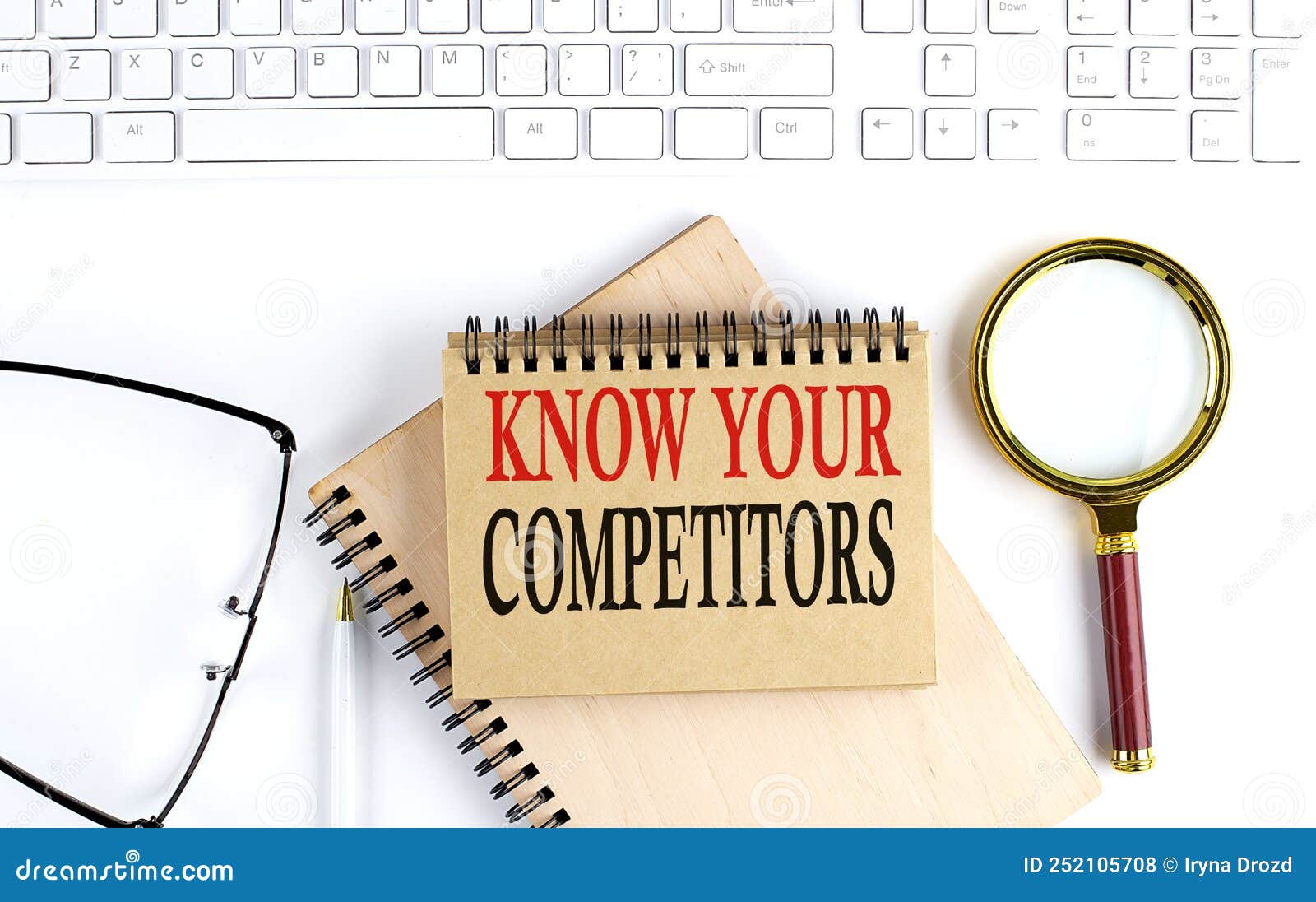 KNOW YOUR COMPETITORS Text in the Office Notebook with Keyboard ...