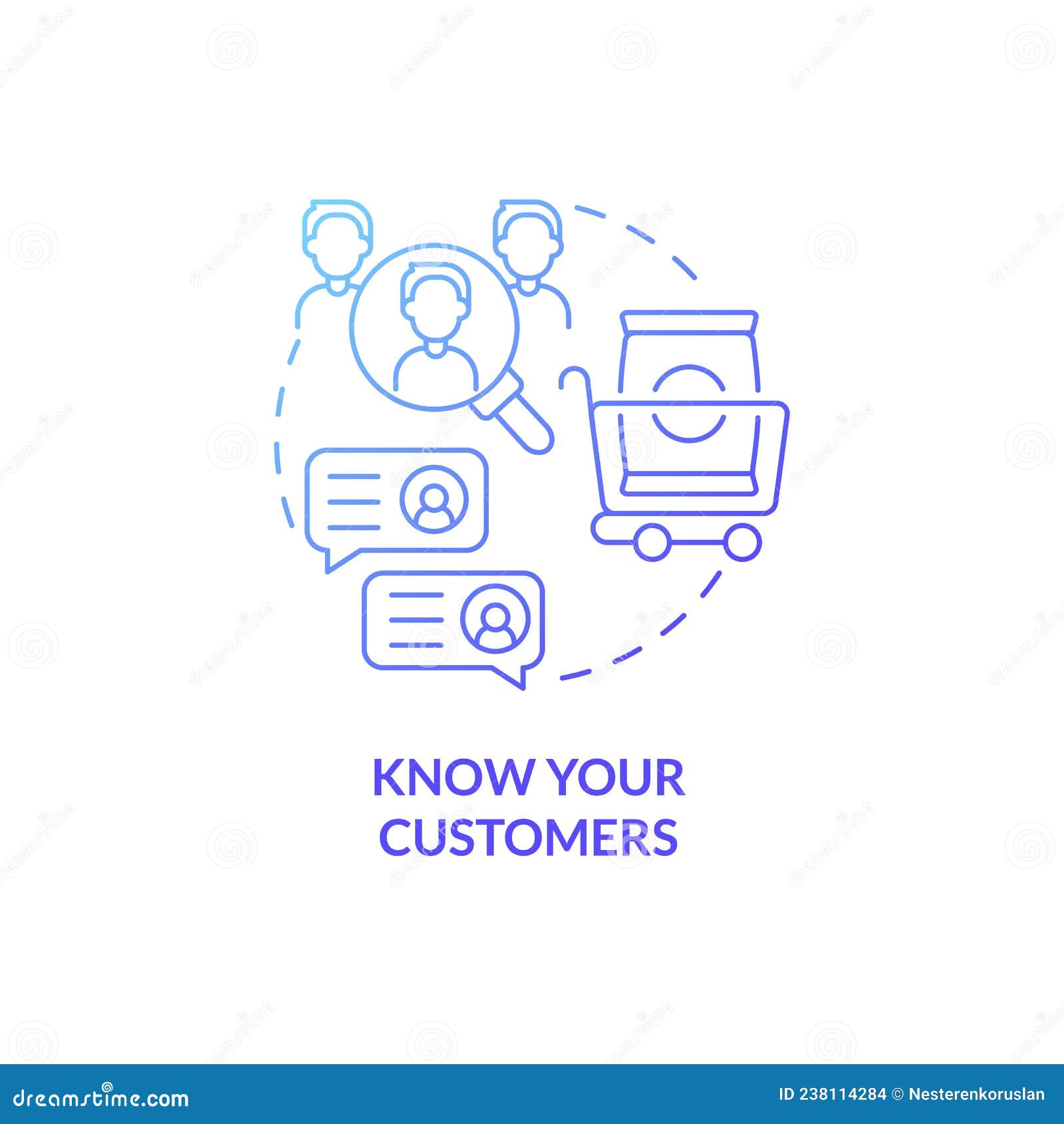 Know Your Customers Blue Gradient Concept Icon Stock Vector ...