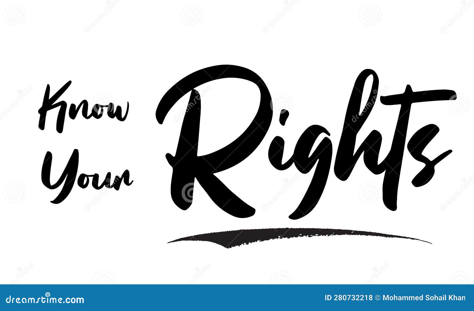 Know Your Rights Elegant Bold Typography Text Lettering Vector Design ...
