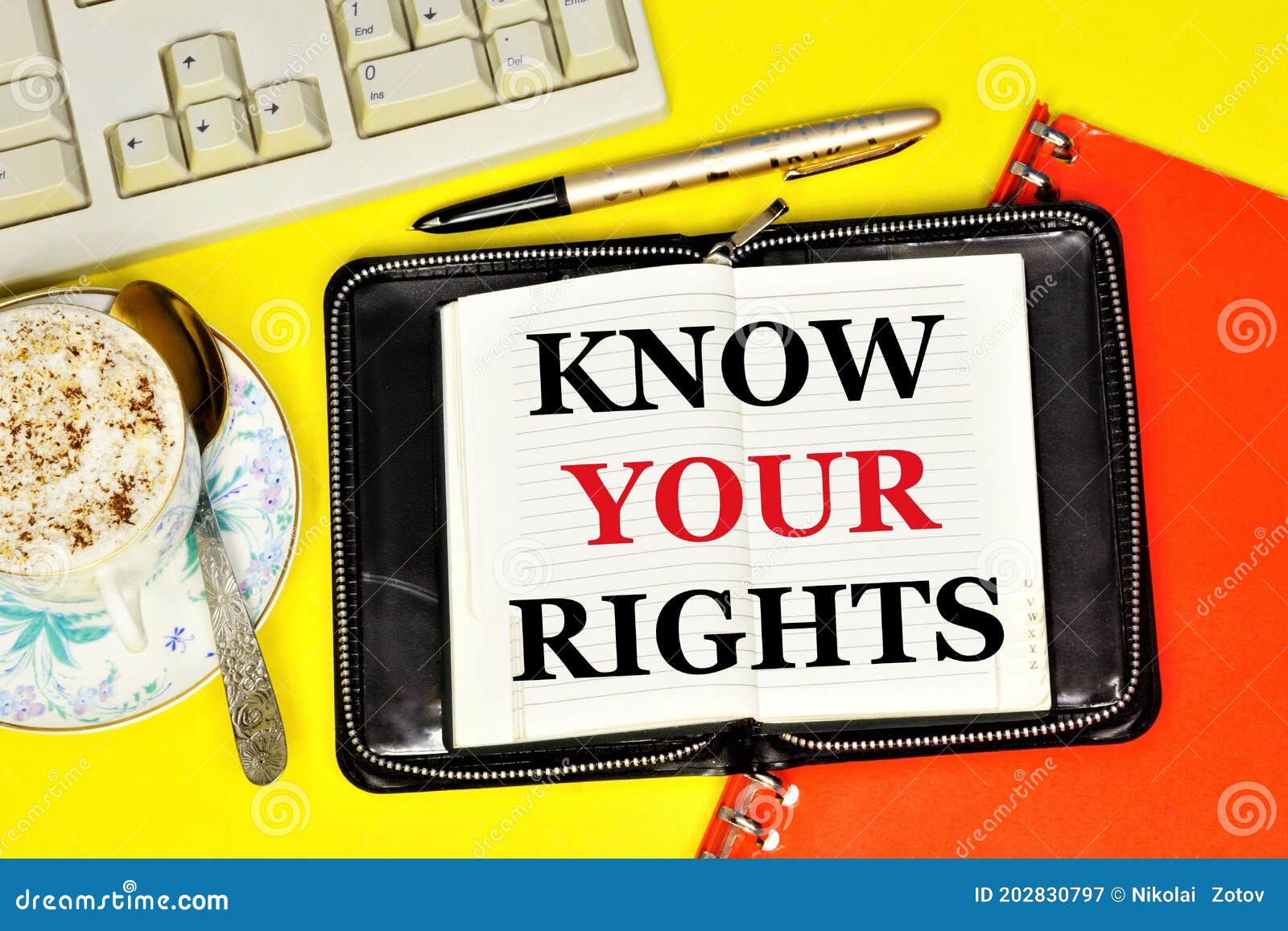 Know Your Rights. Rights. Text Label in the Planning Notepad Stock ...
