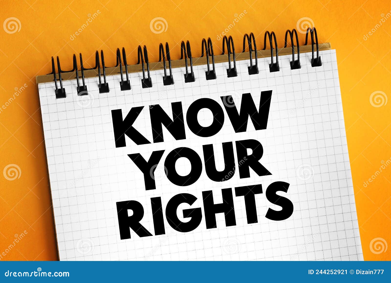 Know Your Rights Text on Notepad, Concept Background Stock Image ...