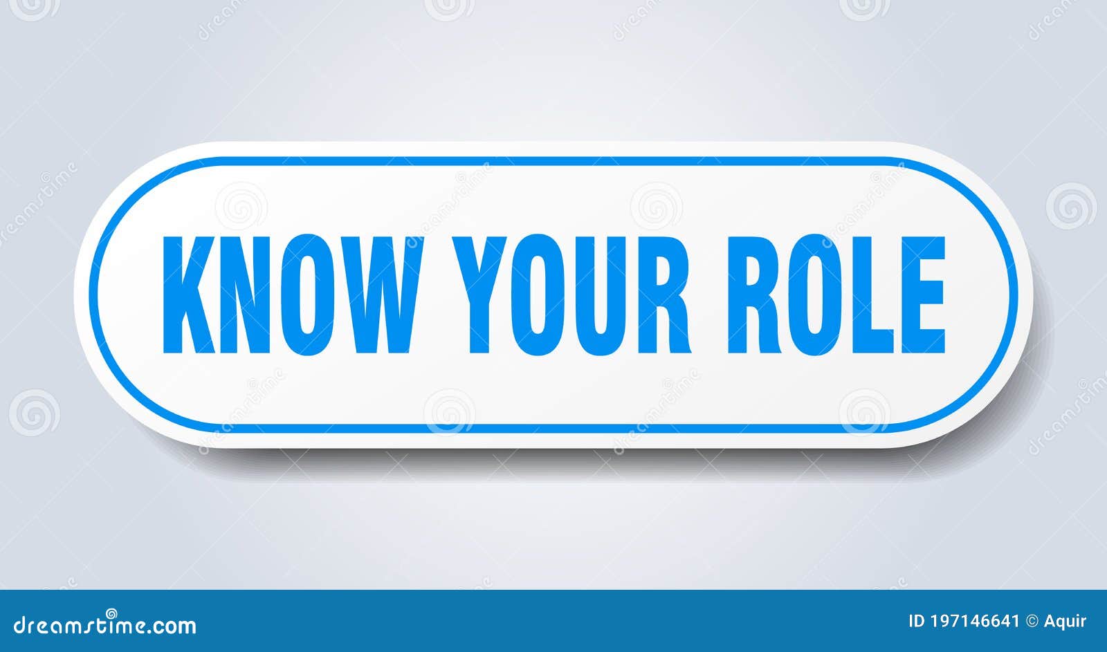 Know your role sticker. stock vector. Illustration of button - 197146641