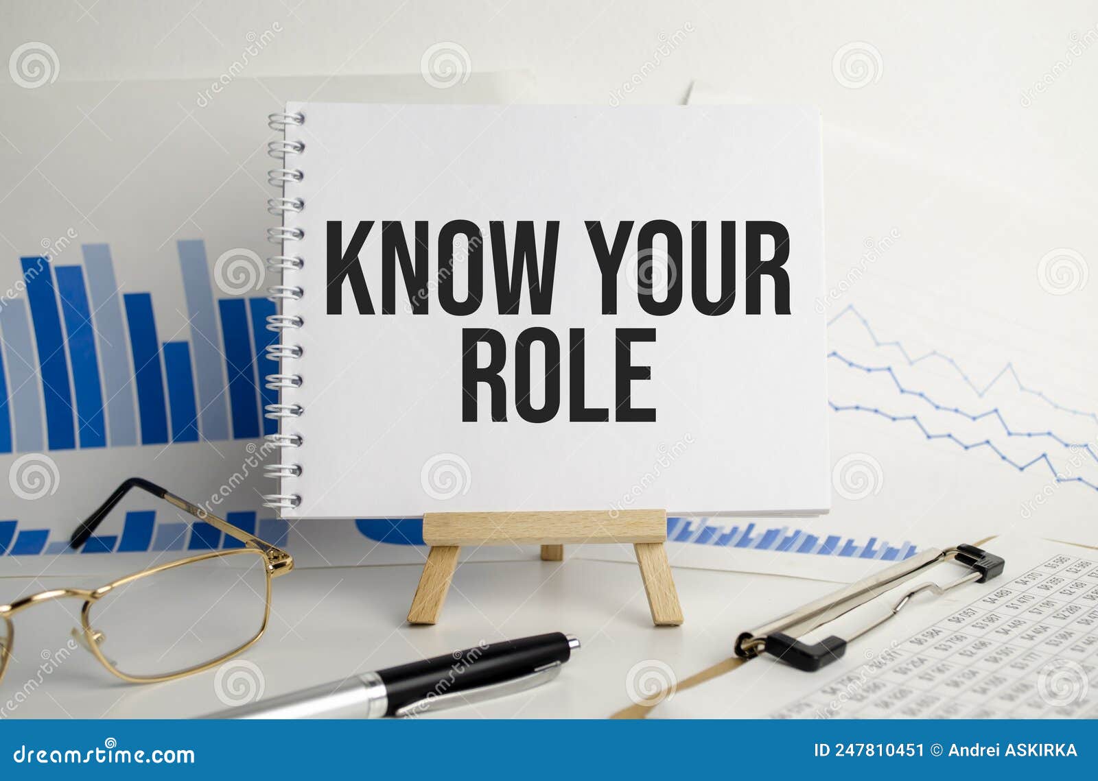 KNOW YOUR ROLE Text on Paper with Glasses and Pen Stock Image - Image ...