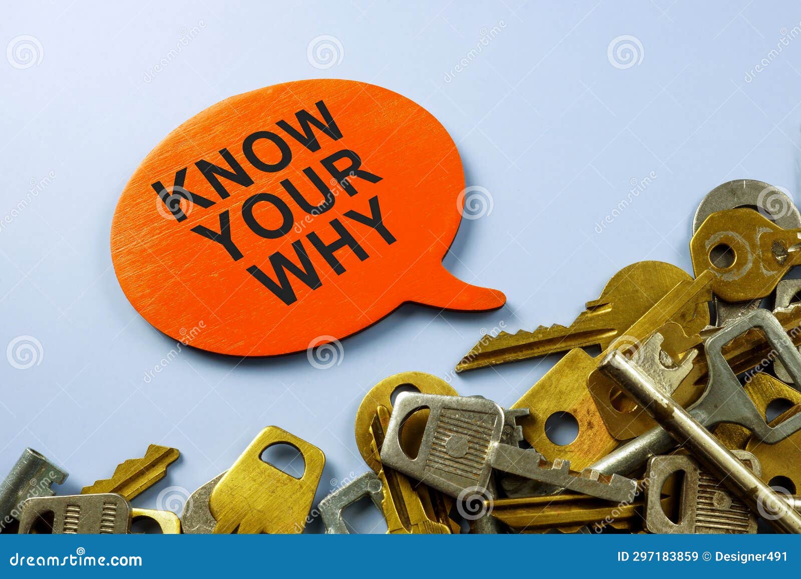 Know Your Why Inspirational Concept. Keys and Speech Bubble. Stock ...