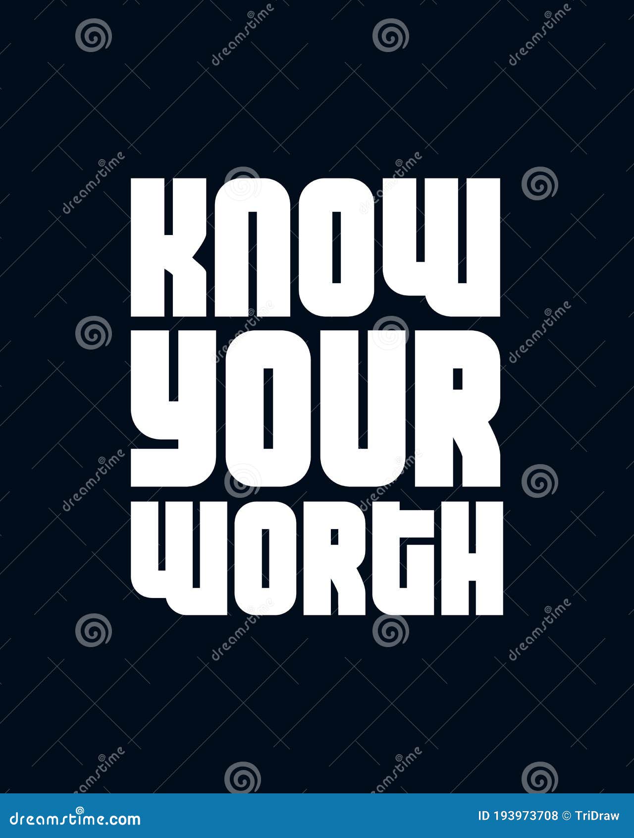 Know your worth stock vector. Illustration of design - 193973708