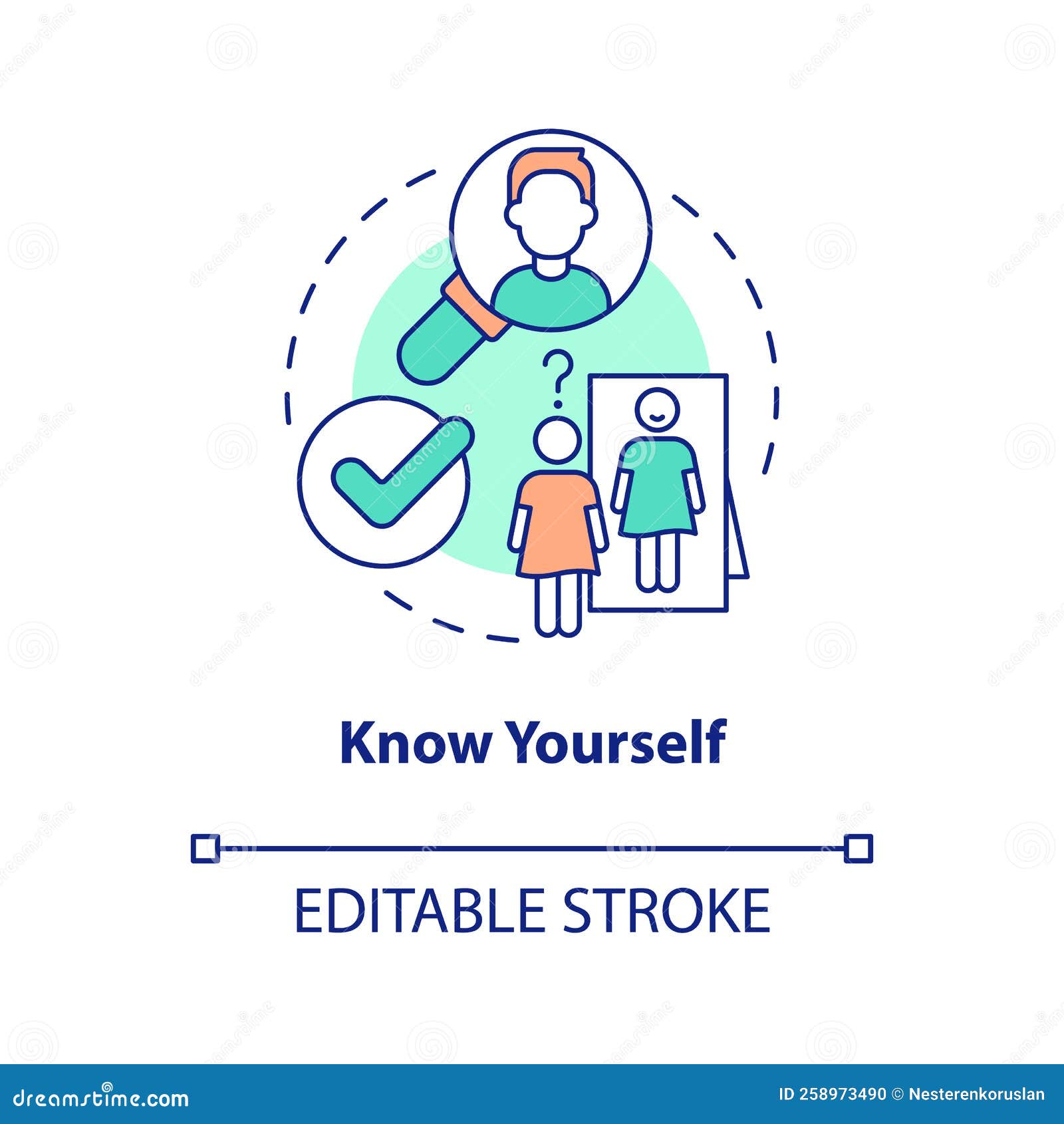 Know yourself concept icon stock vector. Illustration of boost - 258973490