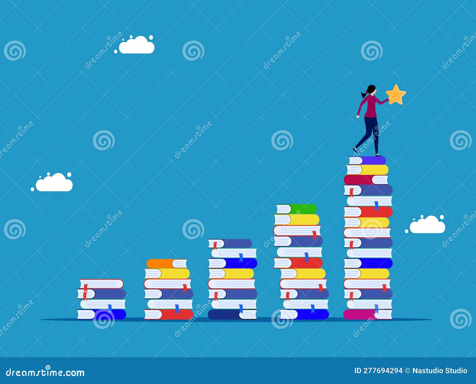 Knowledge Achievement or a Successful Sequence of Learning Steps. Woman ...
