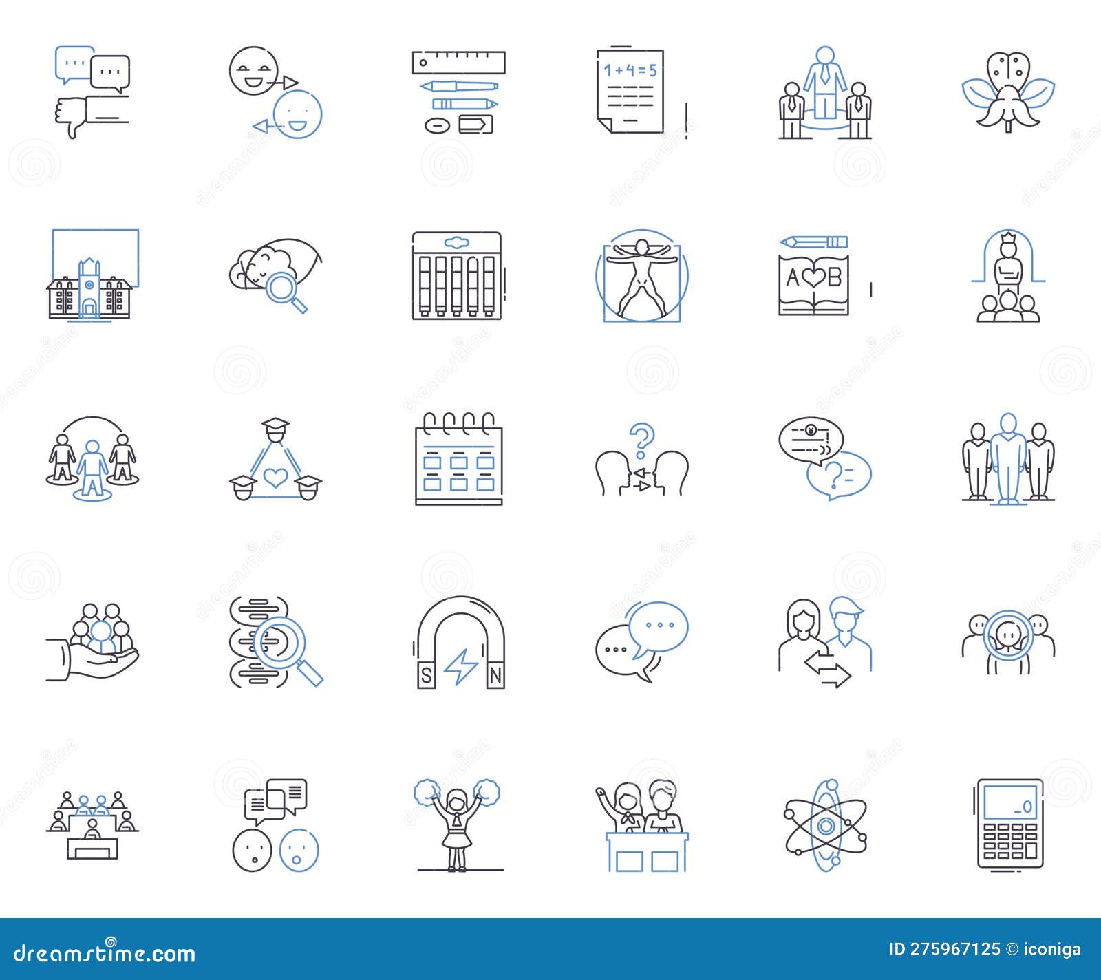 Knowledge Acquisition Line Icons Collection. Learning, Understanding ...