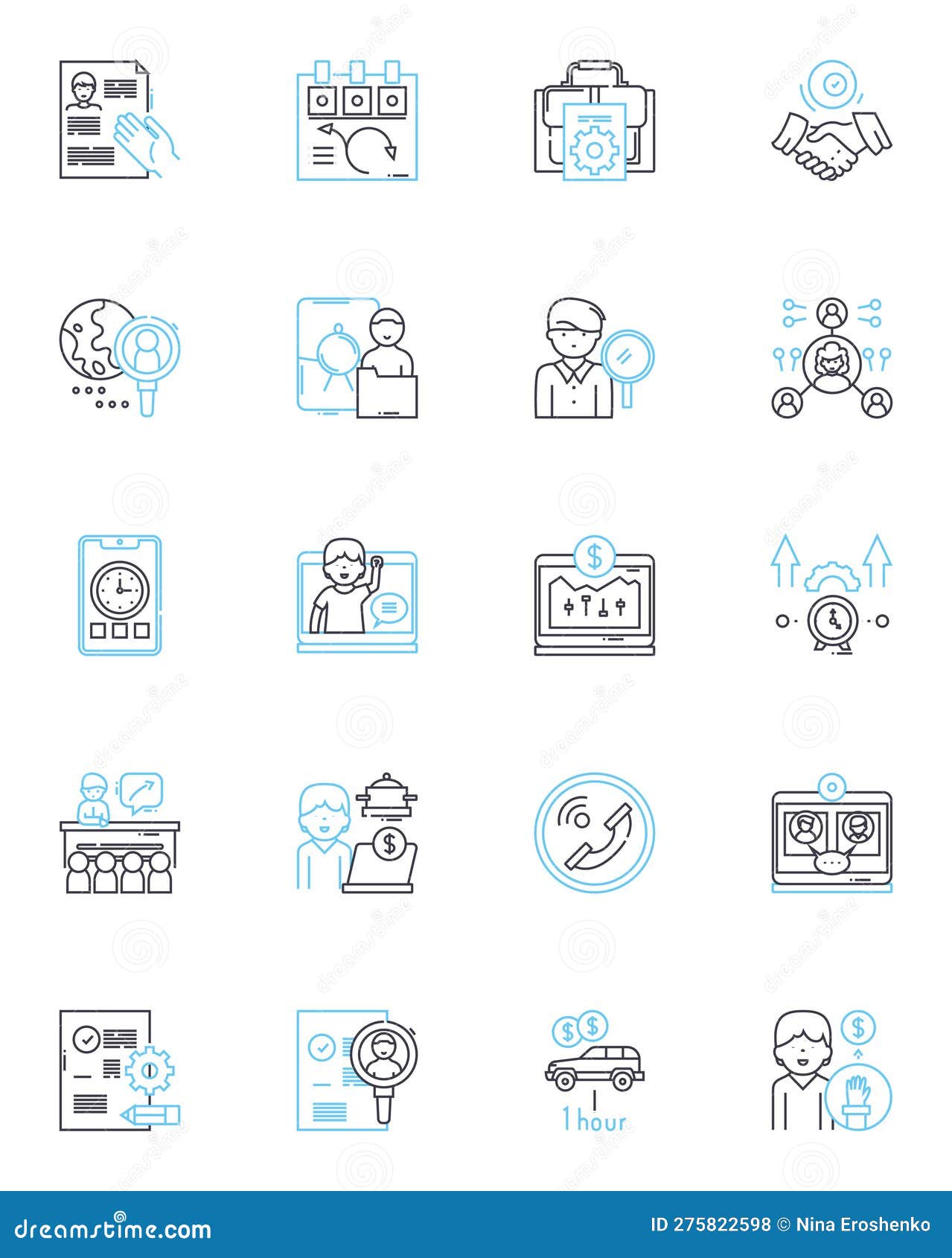 Knowledge Acquisition Linear Icons Set. Learning, Cognition, Insight ...