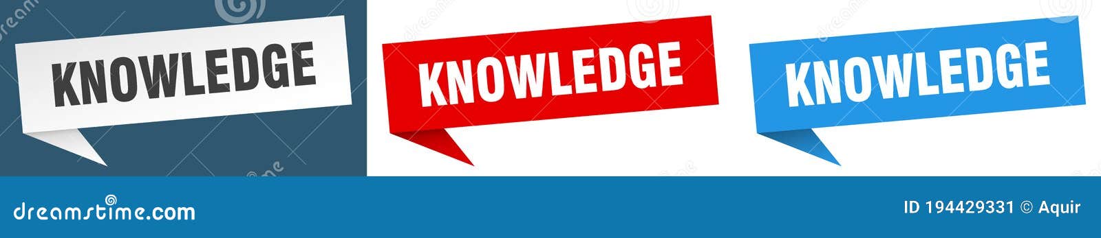 Knowledge Banner. Knowledge Speech Bubble Label Set Stock Vector ...