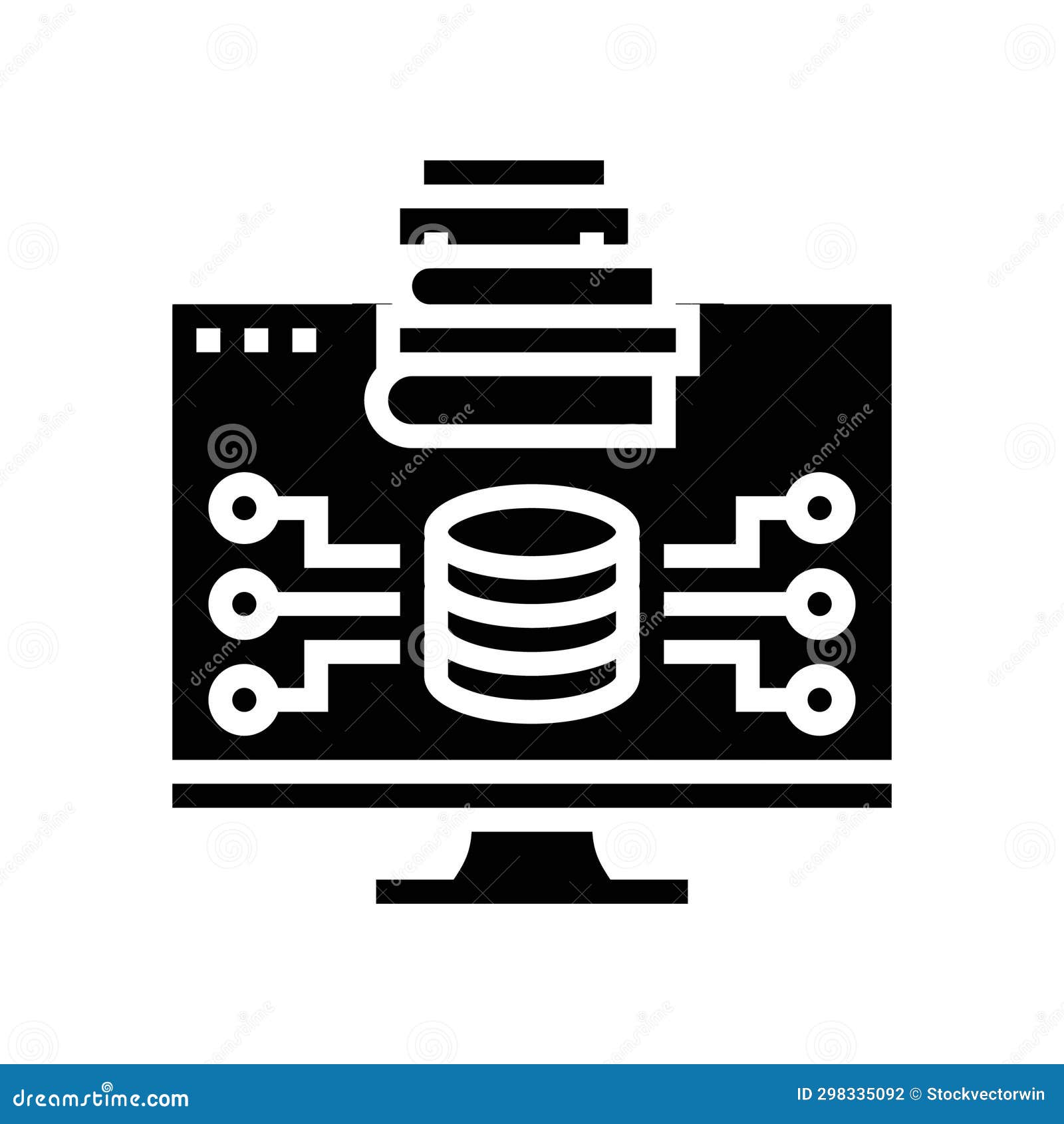 Knowledge Base Online Learning Platform Glyph Icon Vector Illustration ...
