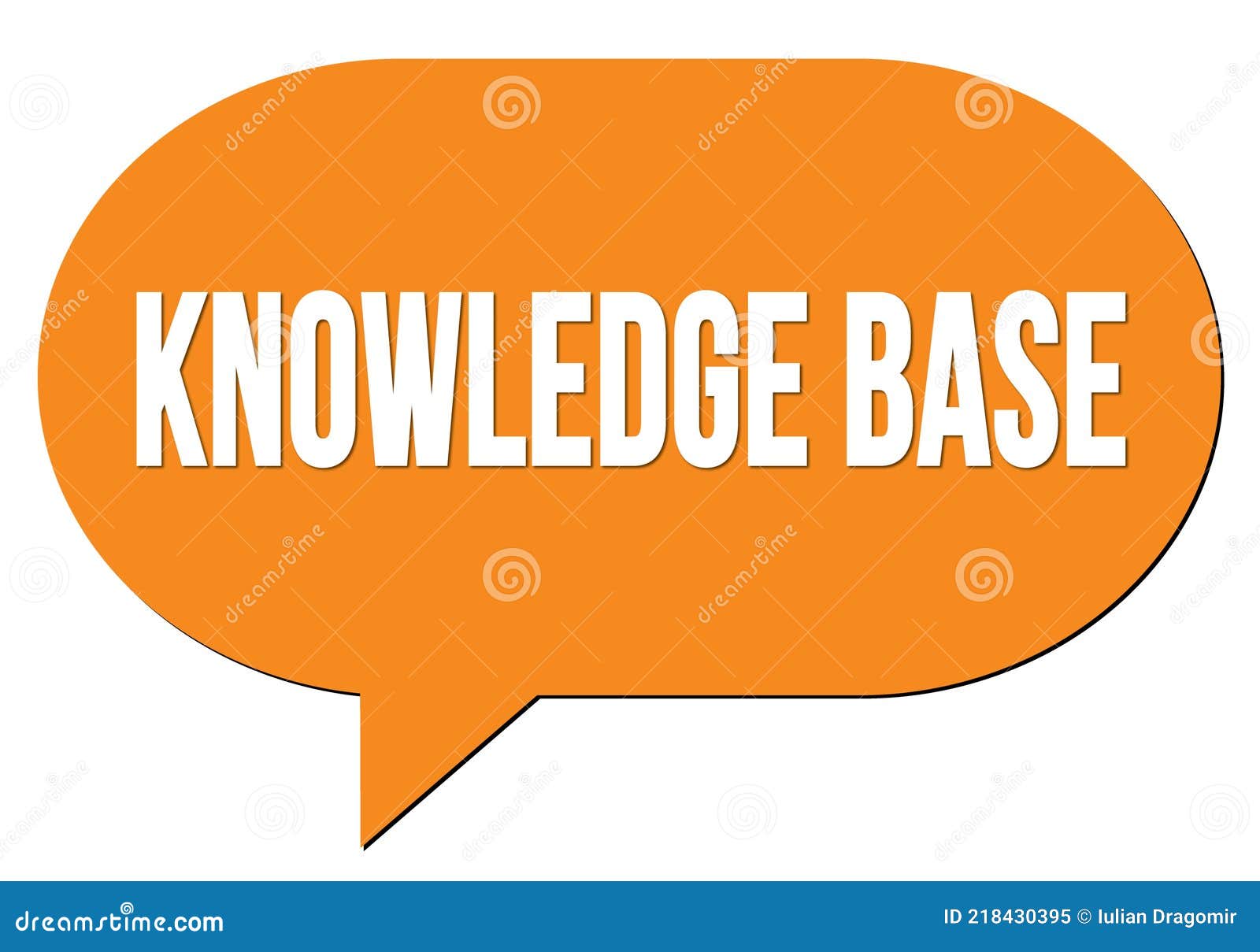 KNOWLEDGE BASE Text Written in an Orange Speech Bubble Stock ...