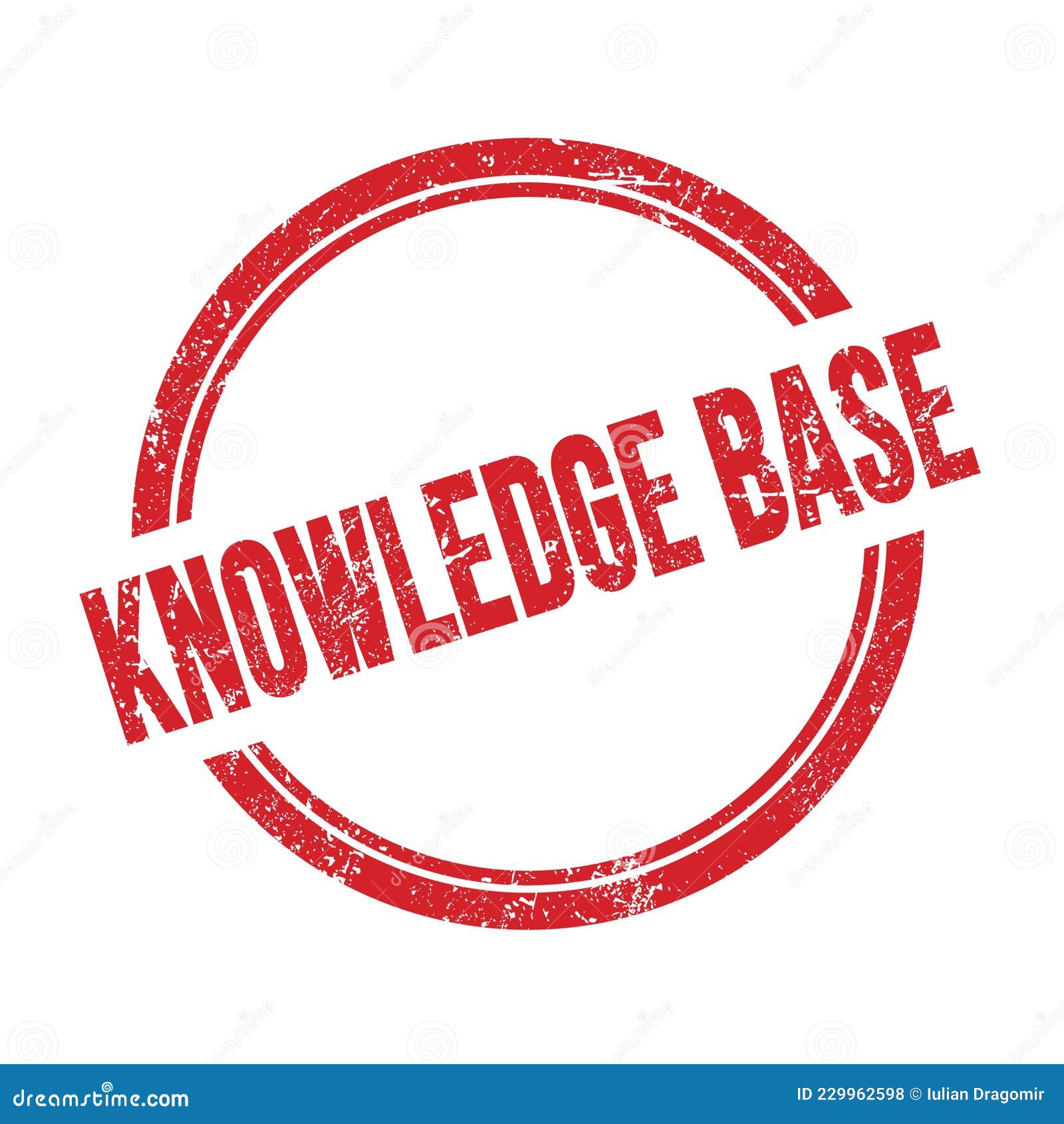 KNOWLEDGE BASE Text Written on Red Grungy Round Stamp Stock ...