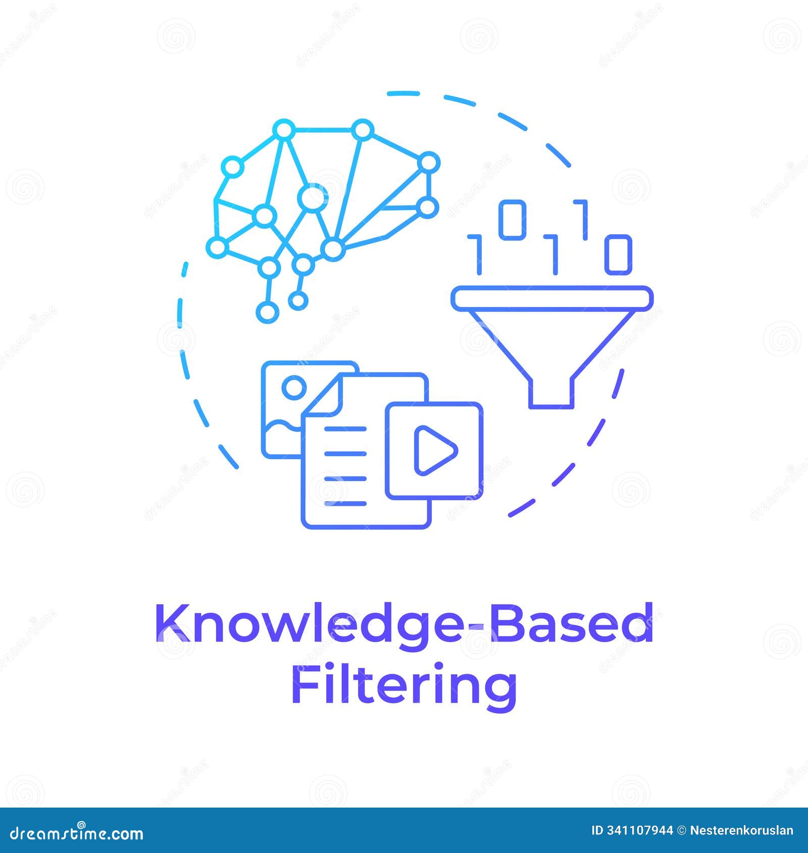 Knowledge-based Filtering Blue Gradient Concept Icon Stock Illustration ...