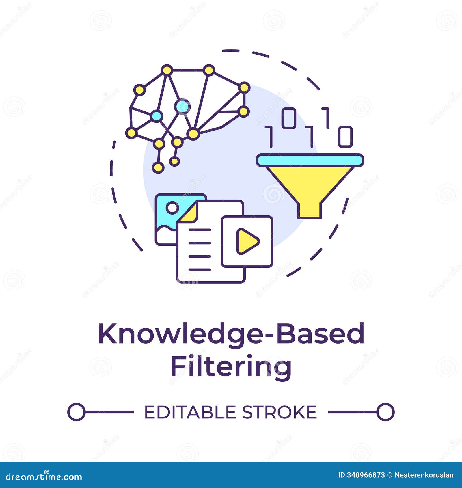 Knowledge-based Filtering Multi Color Concept Icon Stock Illustration ...