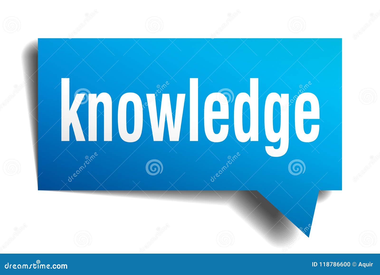 Knowledge Blue 3d Speech Bubble Stock Vector - Illustration of seal ...