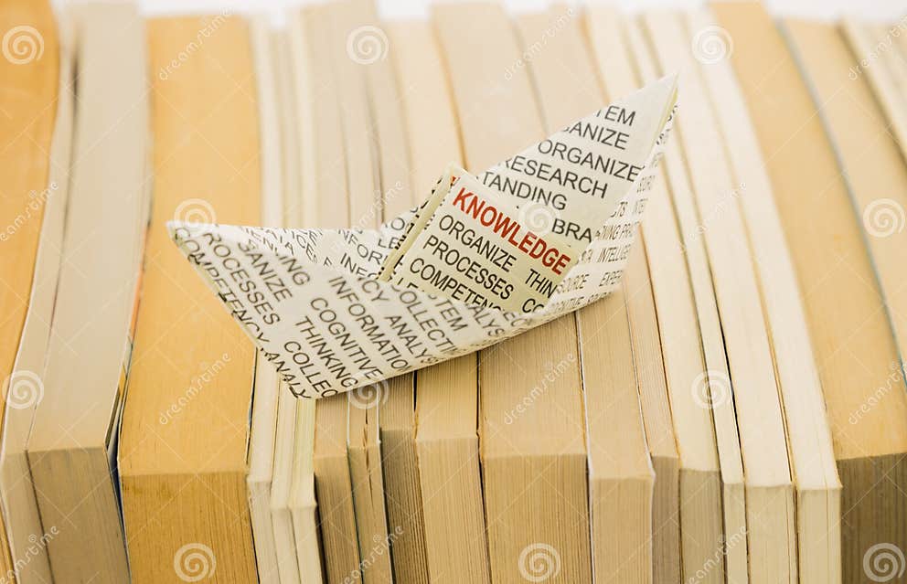 Knowledge boat on books stock image. Image of perception - 32038531