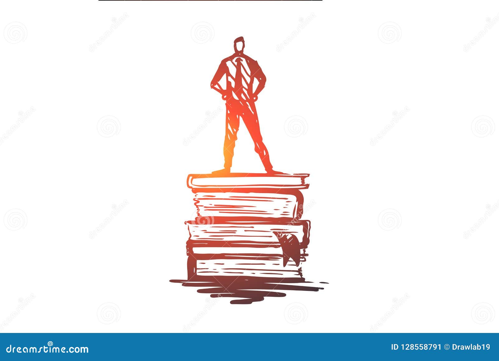 Knowledge, Book, Education, Information, Learn Concept. Hand Drawn ...