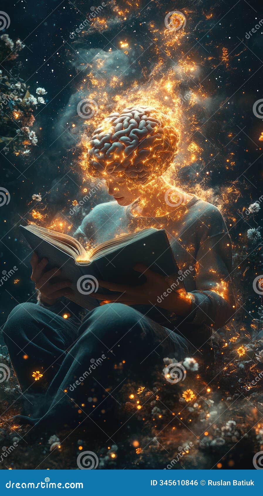 Knowledge Bridge: Hovering Brain Over an Open Book, Emphasizing How Teaching, Reading, Learning ...