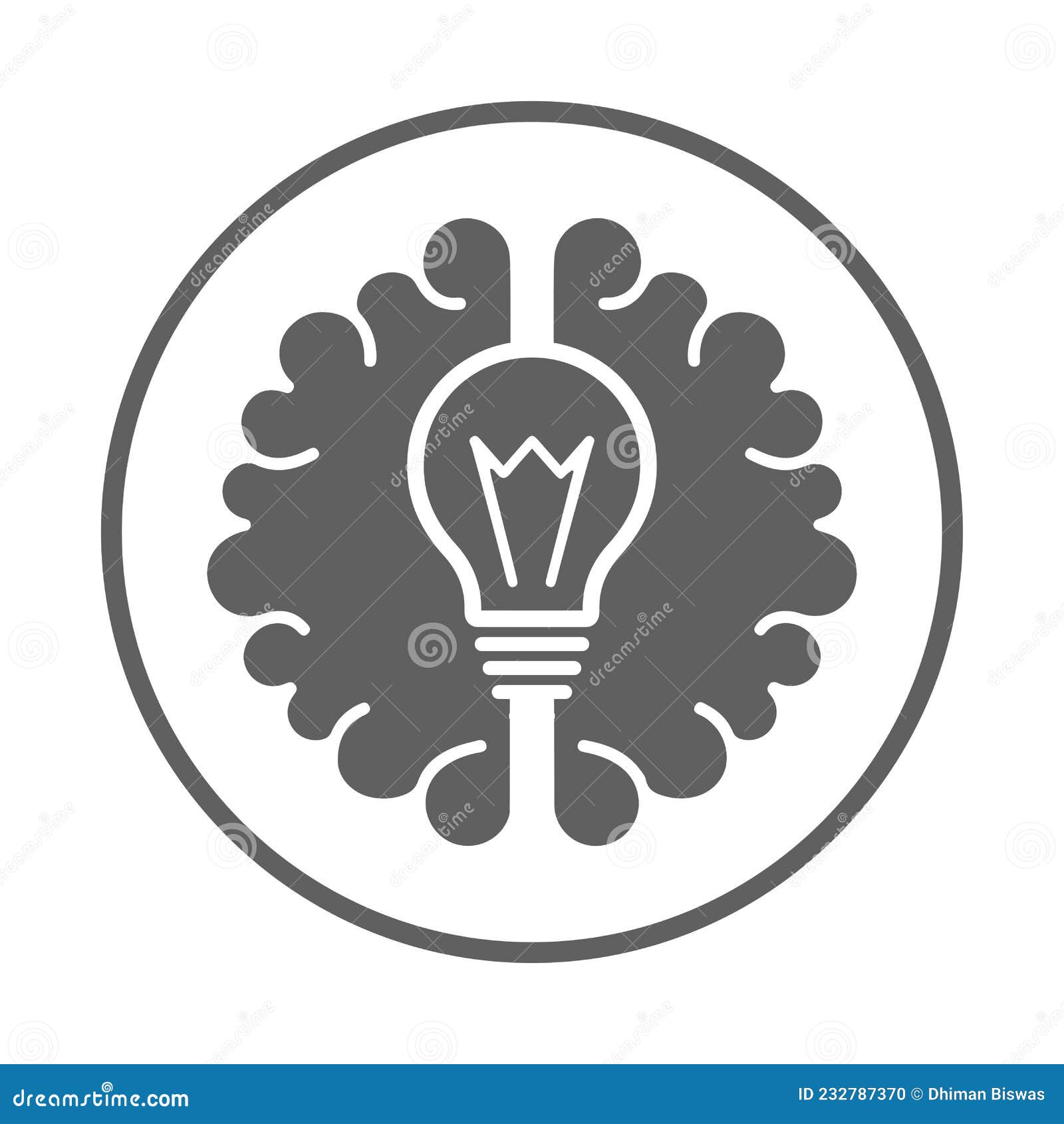 Knowledge, Bulb, Brain Icon. Gray Vector Graphics Stock Vector ...