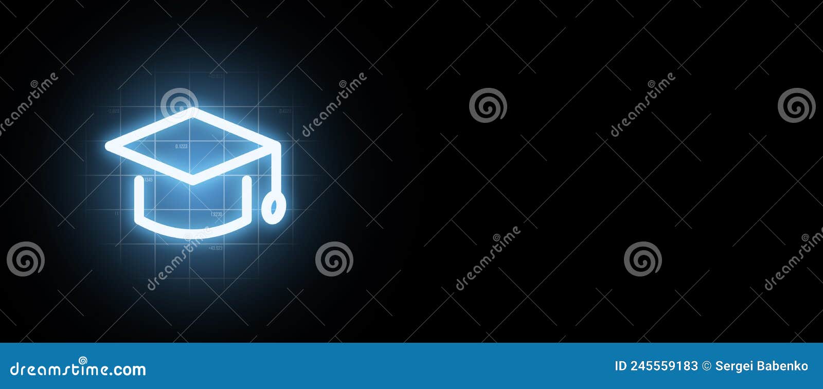 Knowledge Cap in the Form of a Hologram with Copy Space Stock ...