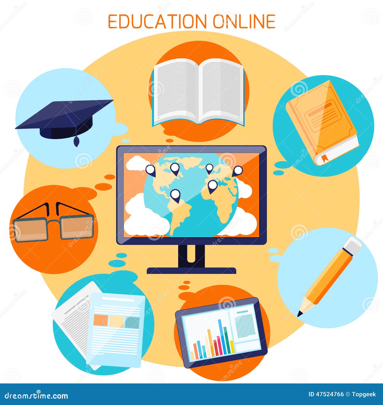 Knowledge Collected from Around the World Concept Stock Vector ...