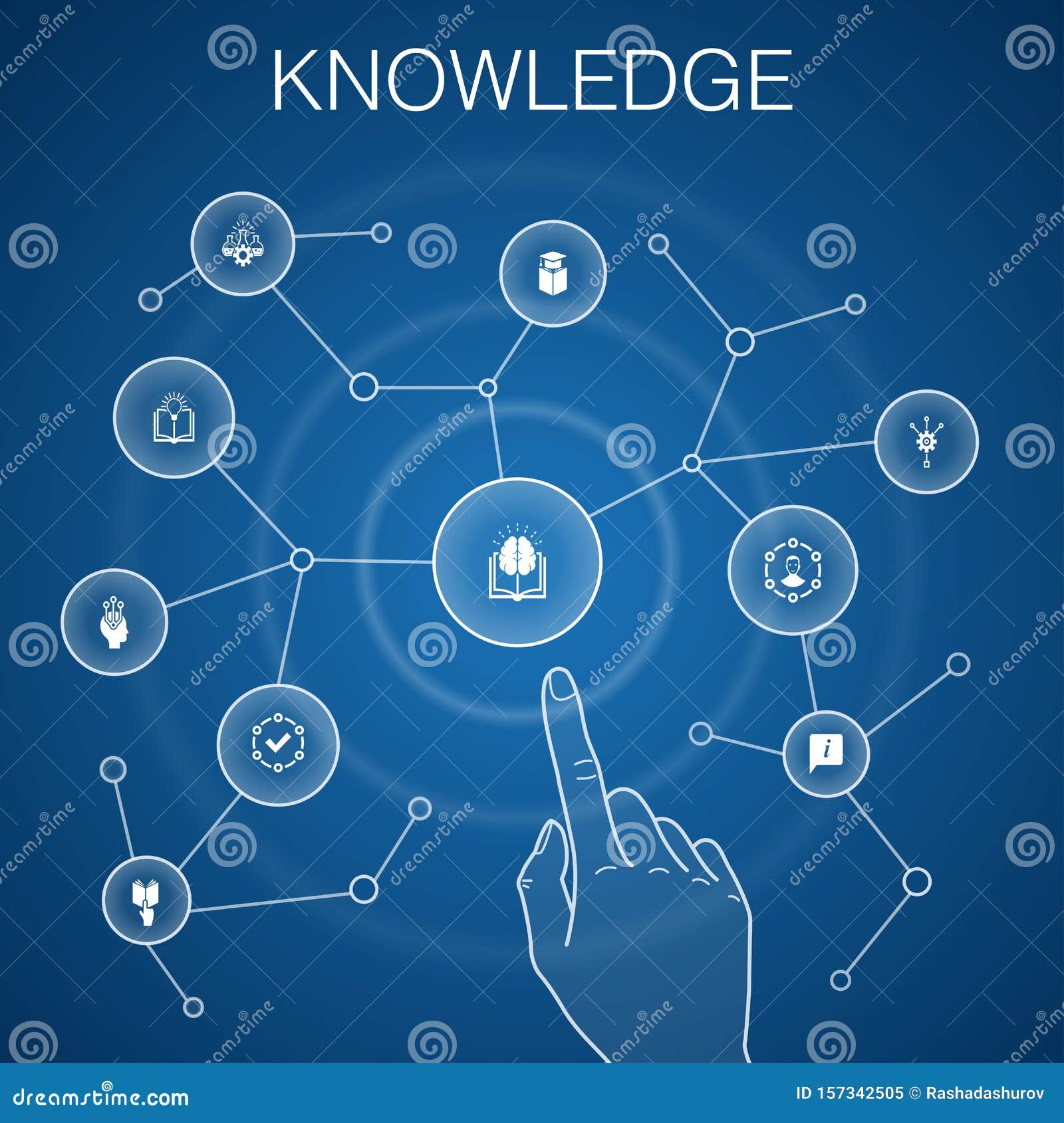 Knowledge Concept, Blue Background Stock Vector - Illustration of ...