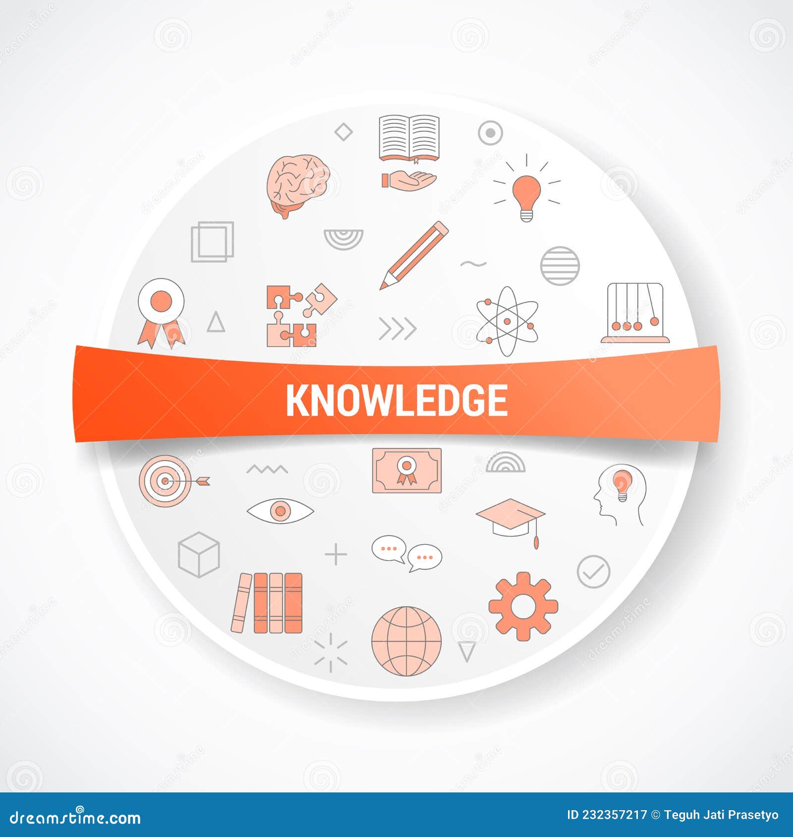 Knowledge Concept with Icon Concept with Round or Circle Shape Stock ...