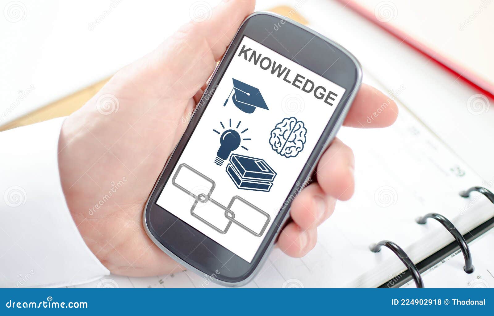 Knowledge Concept on a Smartphone Stock Photo - Image of competence ...
