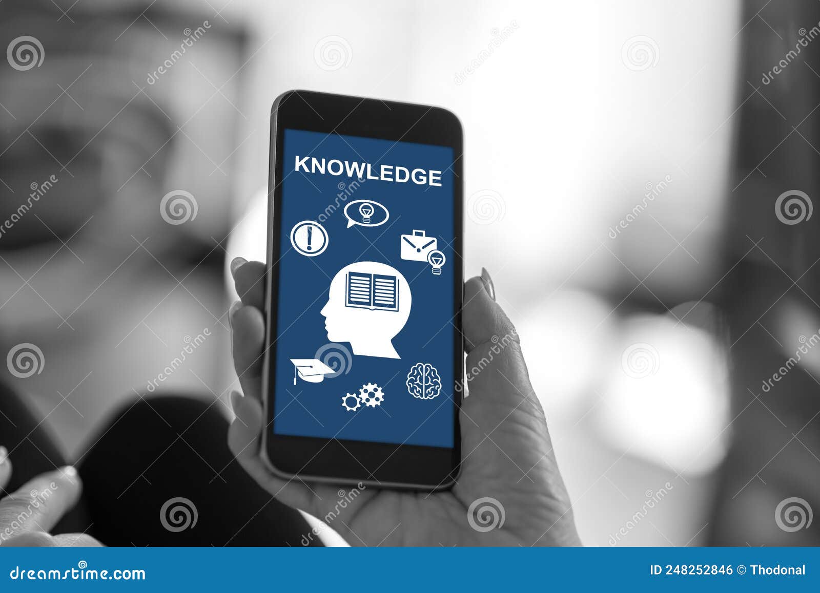 Knowledge Concept on a Smartphone Stock Photo - Image of school ...