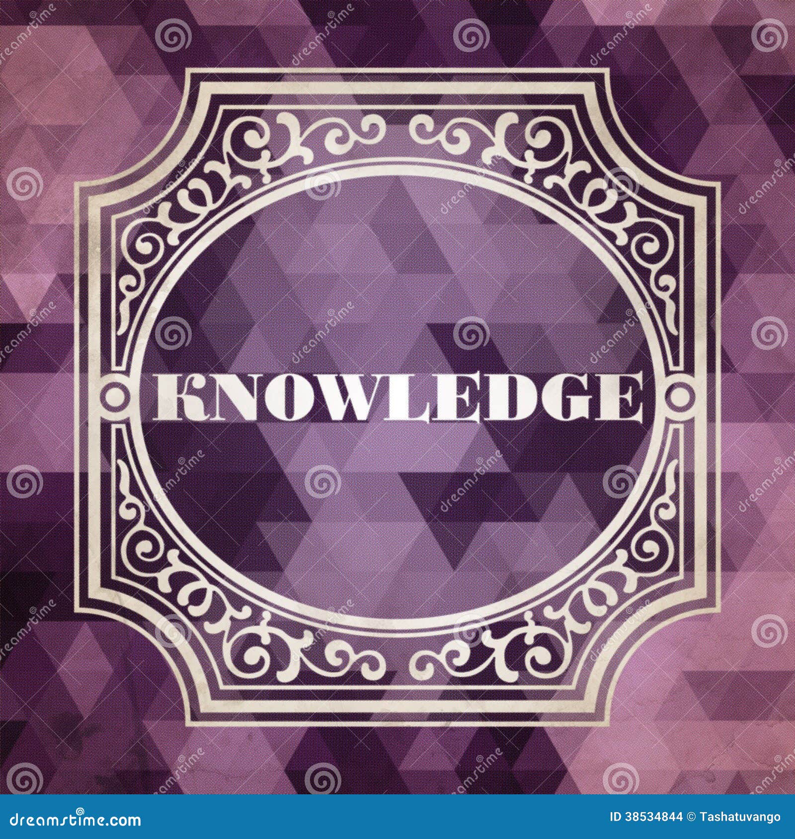 Knowledge Concept. Vintage Design Background. Stock Illustration ...