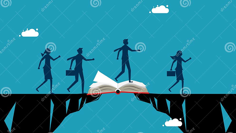Knowledge Creates Opportunities. Group of Businessmen Walks through a ... Knowledge Creates Opportunities. Group of Businessmen Walks through a ...