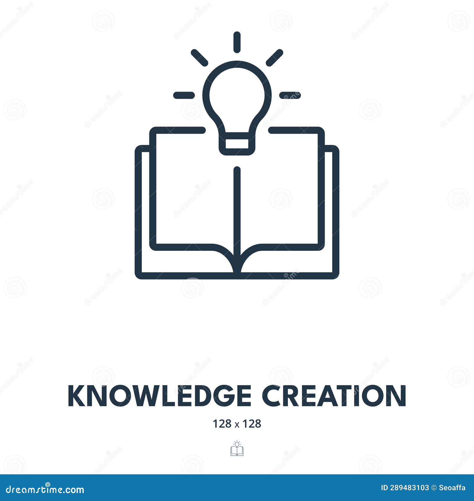 Knowledge Creation Icon. Book, Idea, Creativity. Editable Stroke ...