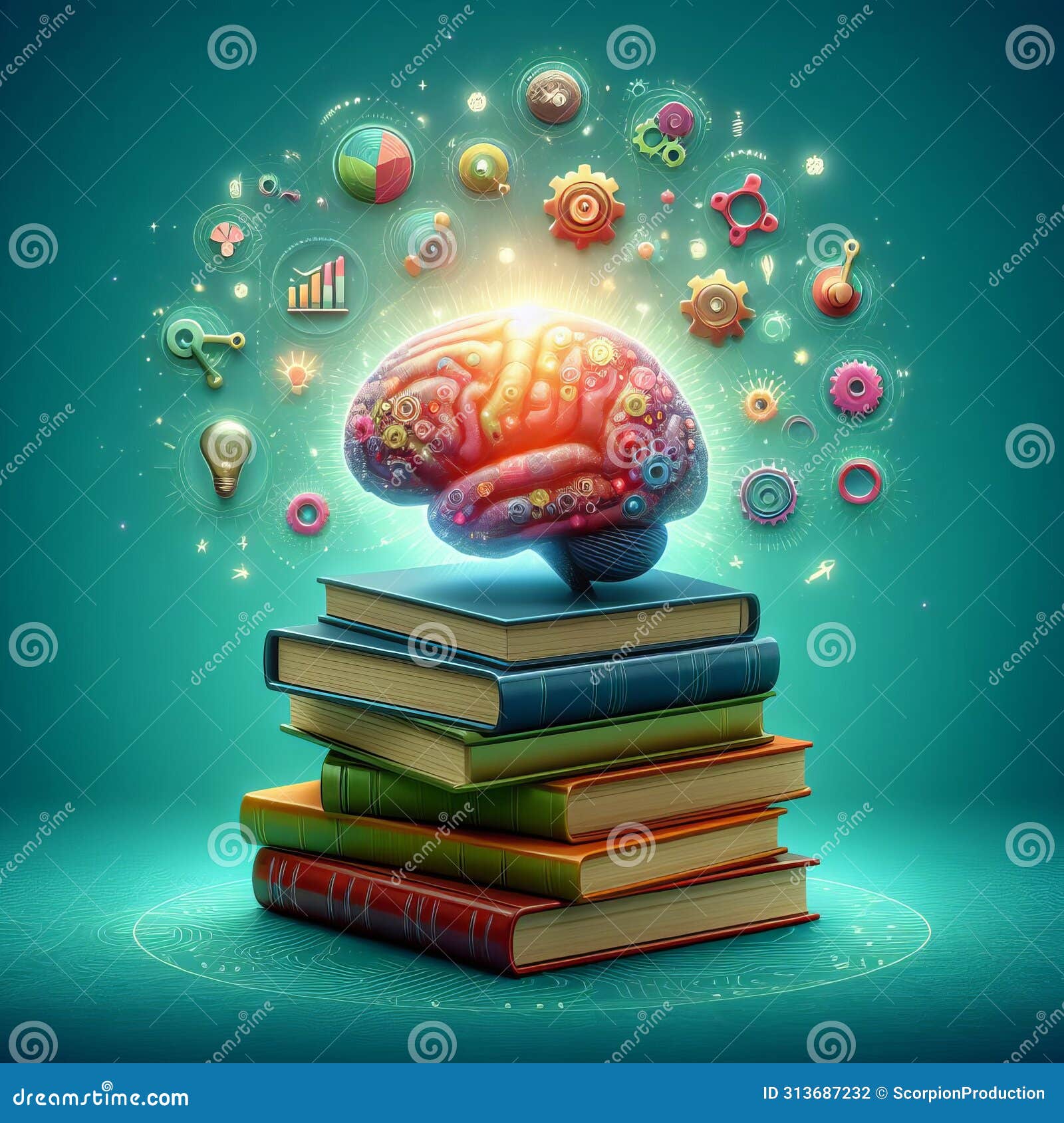 Knowledge and Creativity Fusion Stock Photo - Image of brain ...