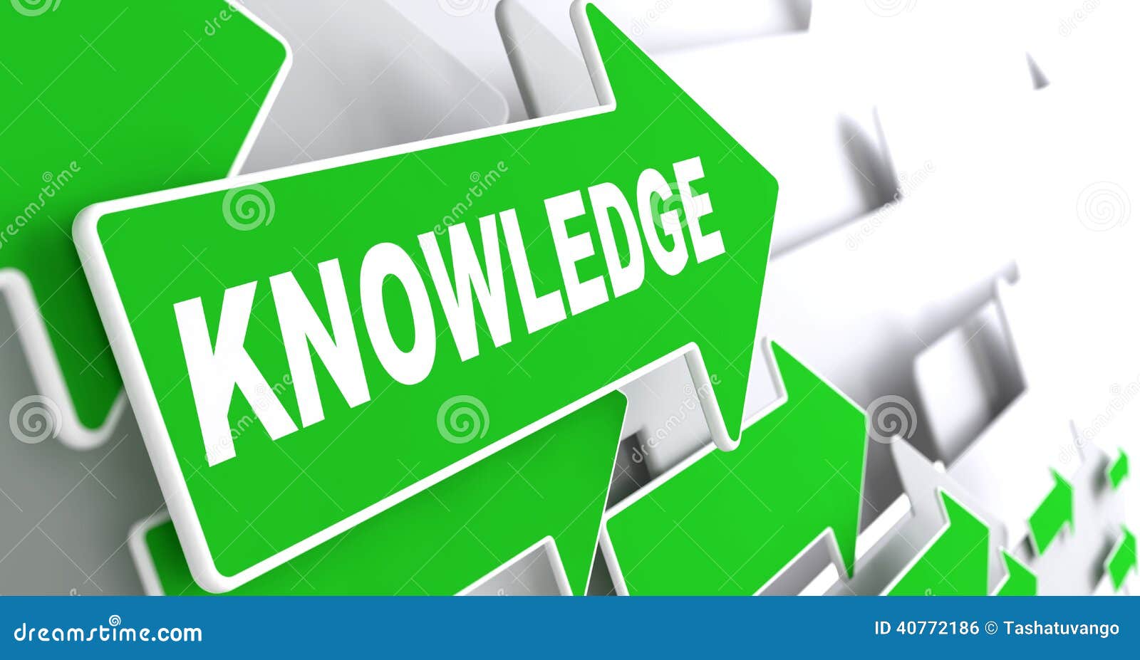 Knowledge on Direction Sign - Green Arrow. Stock Illustration ...