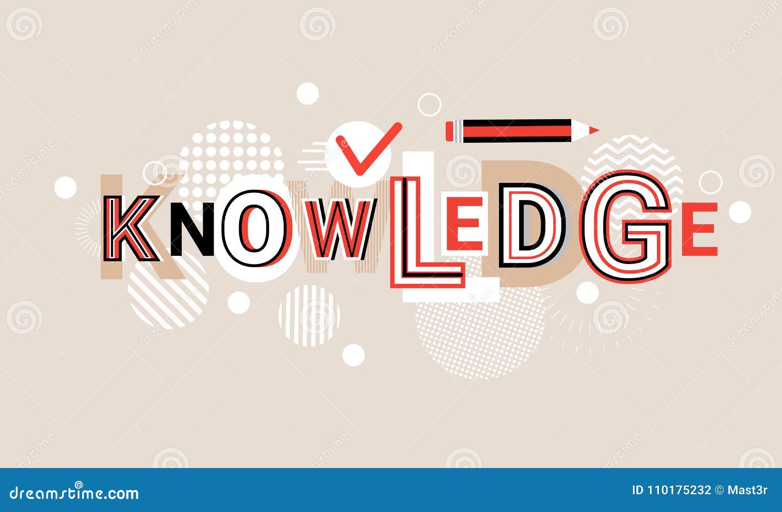 Knowledge Education Creative Word Over Abstract Geometric Shapes ...