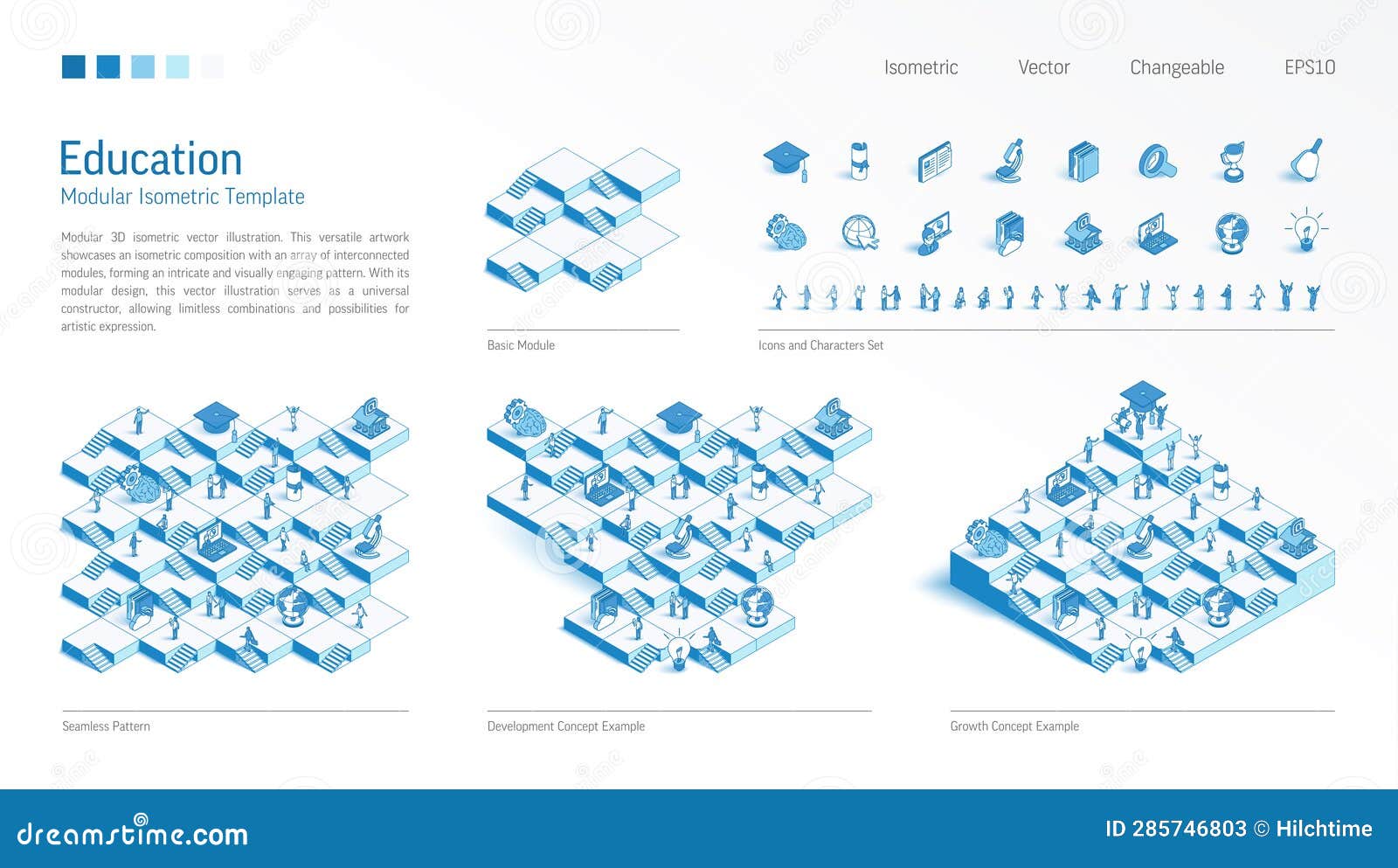 Isometric Constructor Blocks 3d Preschool Build Cubic Vector ...